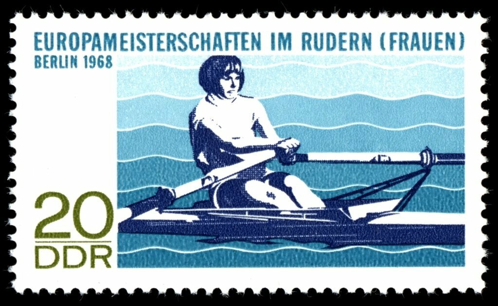 (1968-041) Марка Германия (ГДР) "Гребля " Спортивные мероприятия II