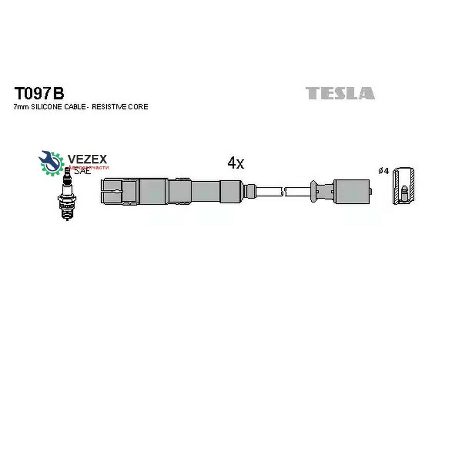 TESLA T097B к-кт проводов!\ MB W2169/W245 1.5-2.0 04>