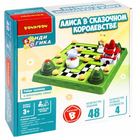 Настольная логическая игра-головоломка Bondibon ВВ5564 БондиЛогика. Алиса в Сказочном королевстве