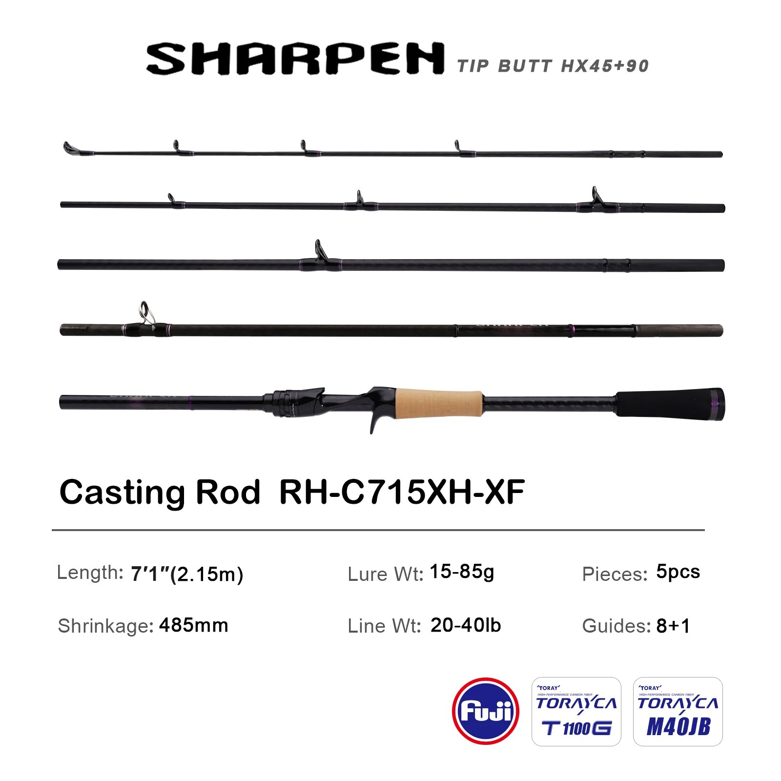 SHARPEN Удилище кастинга 7'1" RH-C715XH-XF 5 сек