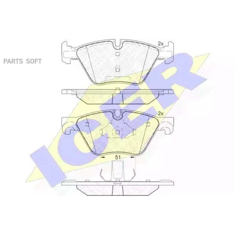 ICER 182002 182002 колодки дисковые передние!\ BMW F07GT/F10/F11 2.8i/2.5d/3.0d 10>