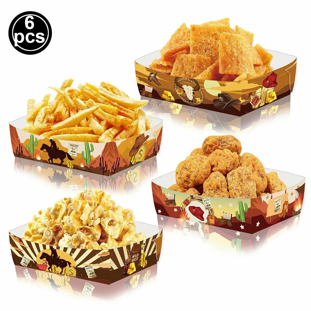 Ковбойские украшения для вечеринки Wild West Yee Haw 6pcs trays