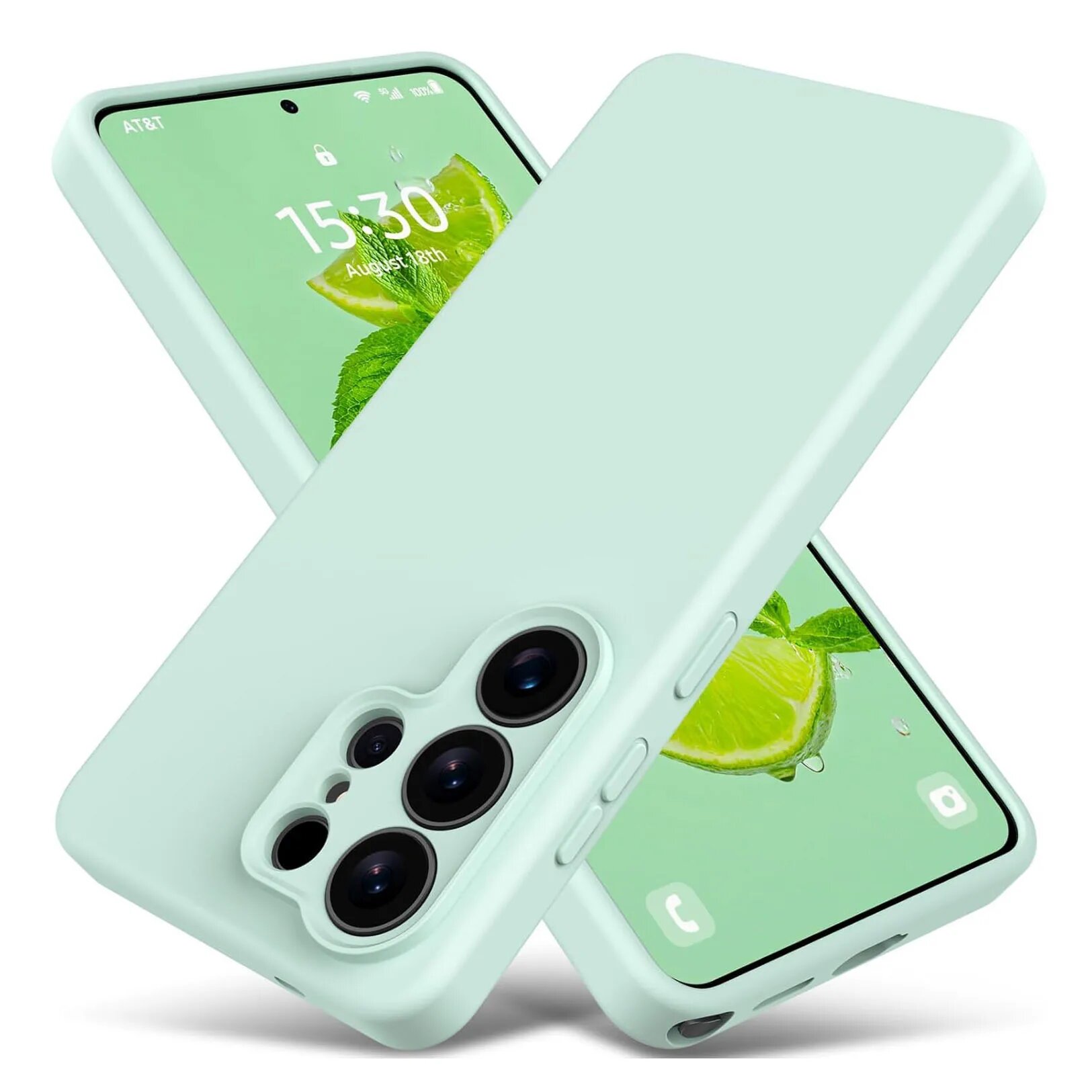 Чехол для Samsung Galaxy S23 Ultra, зеленый, силикон