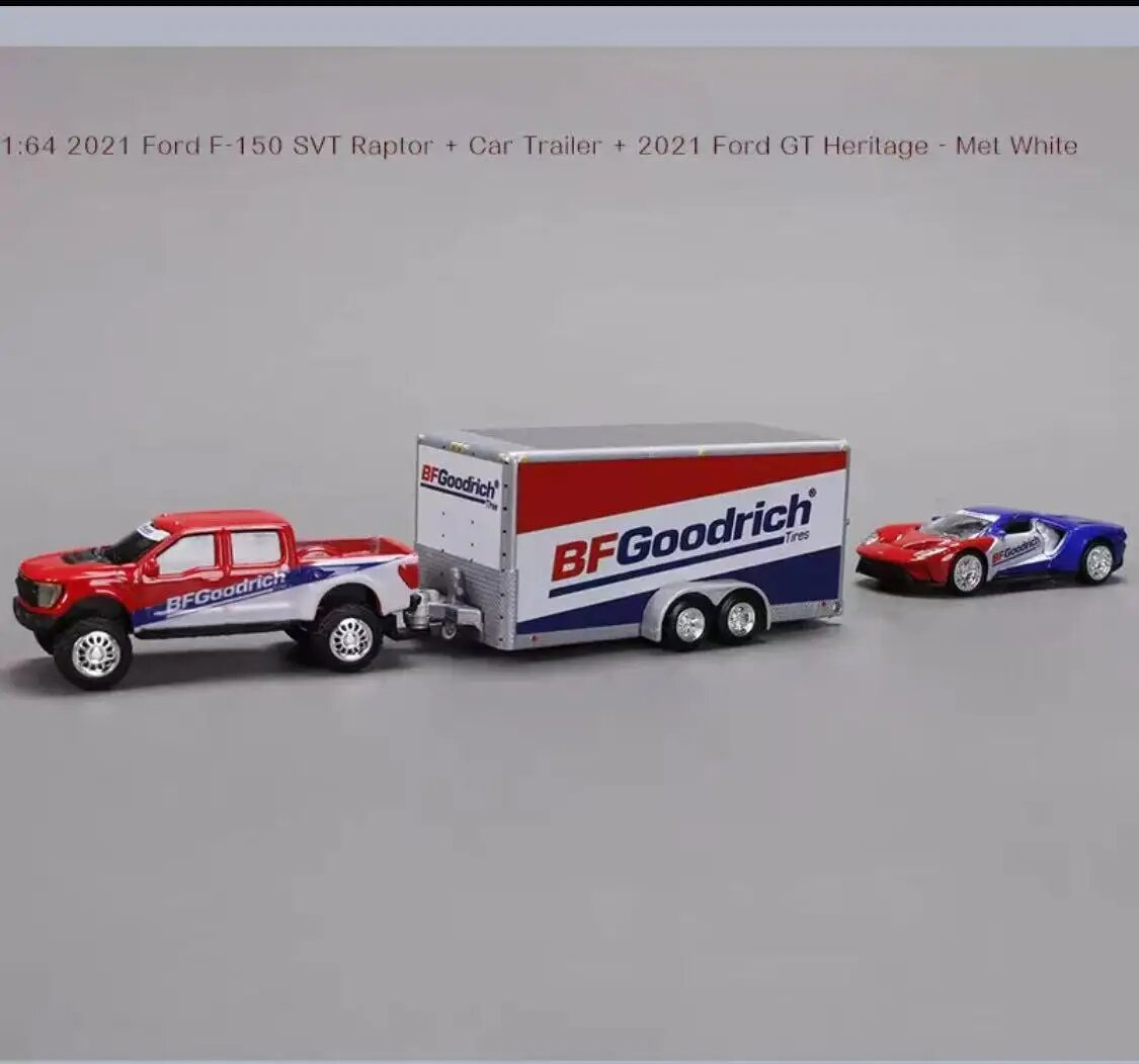 Maisto 1:64 Ford F-150 SVT Raptor + прицеп + Ford GT Heritage