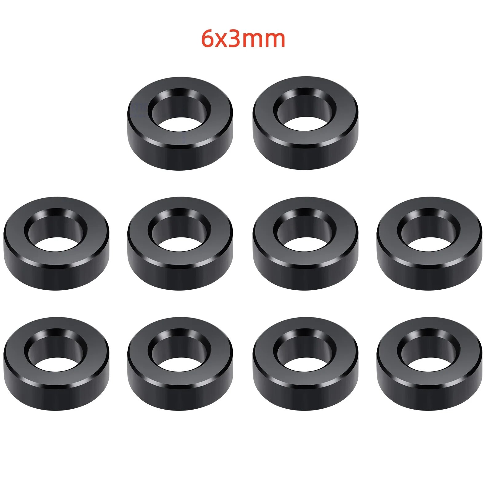 AXSPEED 10шт шаровые прокладки 6x3.5mm, черные