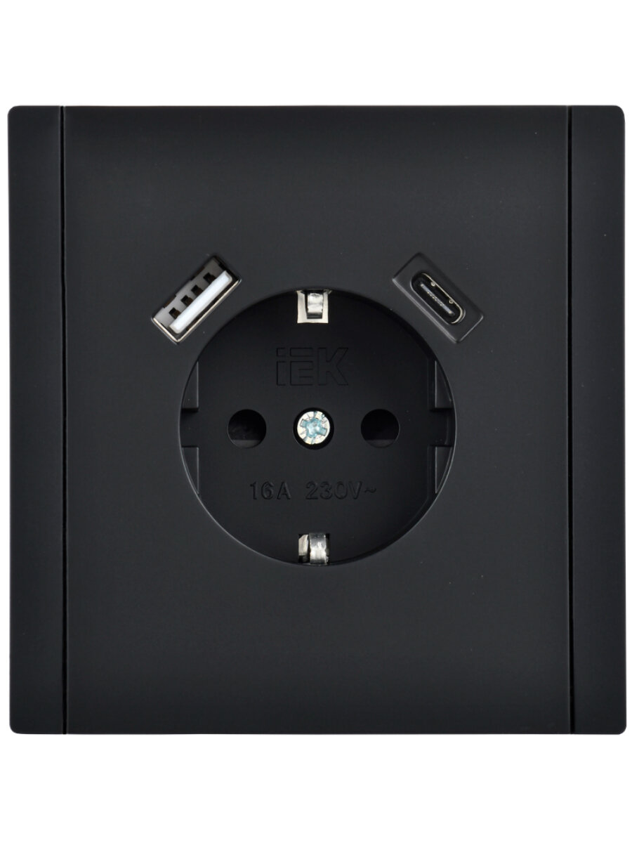 Розетка IEK FORTE&PIANO FP-R14-16-U22-018-K02, с заземлением, 16A