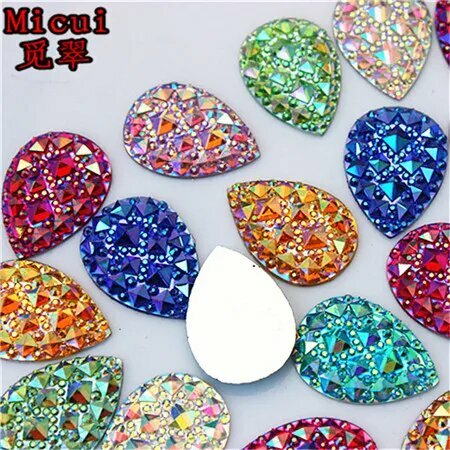Стразы Micui Mix color AB, 18x25 мм, 50 шт