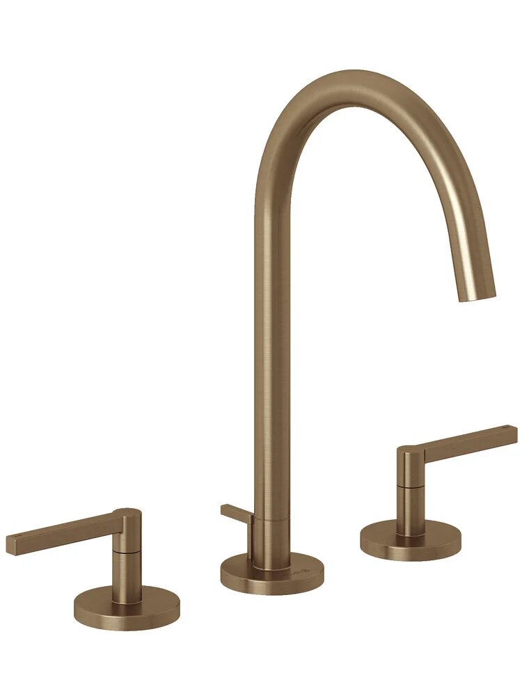 Смеситель для раковины Kludi Nova Fonte Puristic 20143N115 бронзовый, матовый, кран для ванной в раковину, из латуни, с поворотным изливом, с донным клапаном