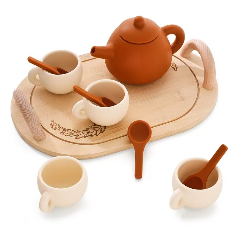 Набор игровой, детский, 7 пр, силикон, цветной, Чайный сервиз, Kiddy, Kuchenland