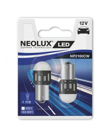 Лампа светодиодная 12V P21W BA15S 1.2W 6000K (2шт) NEOLUX