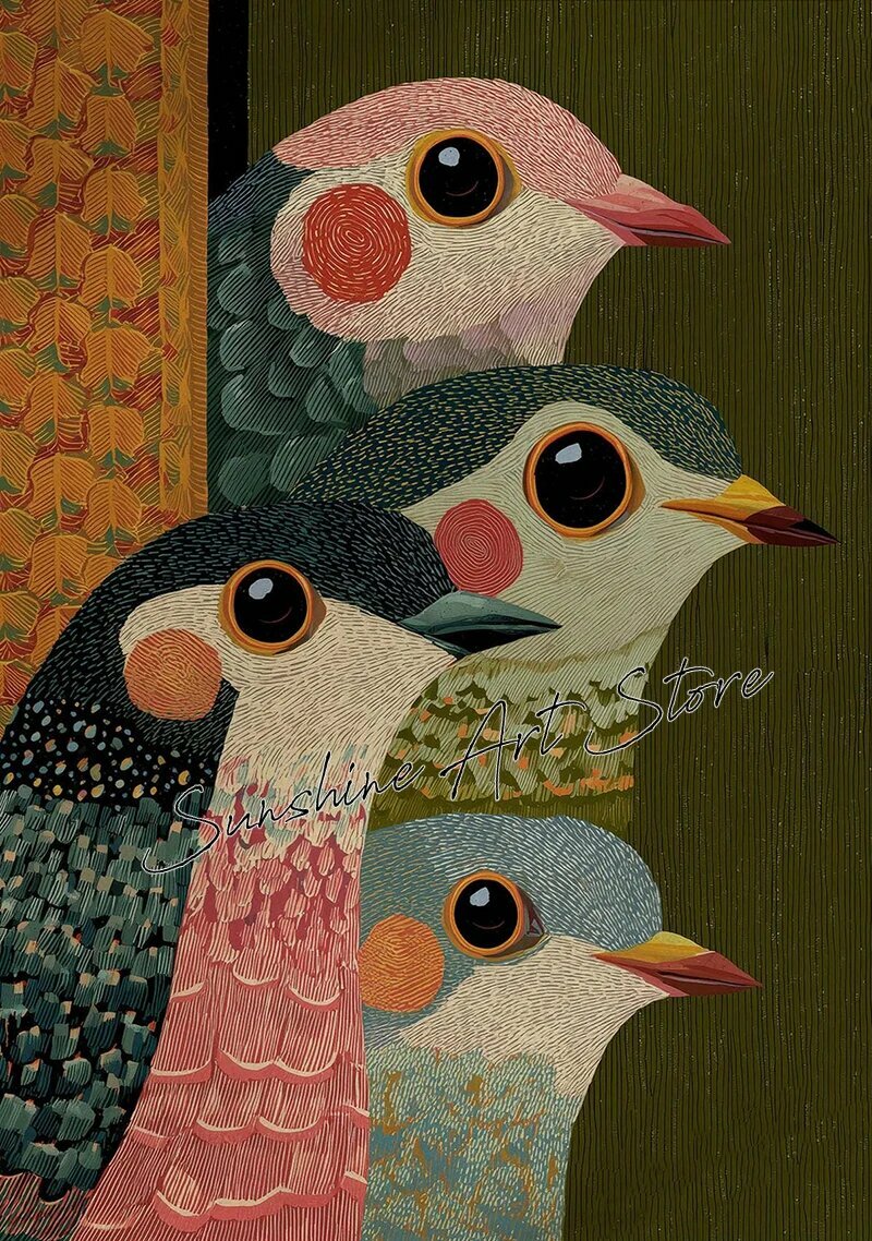 Современный печатный холст с птицами 70X100cm Unframed