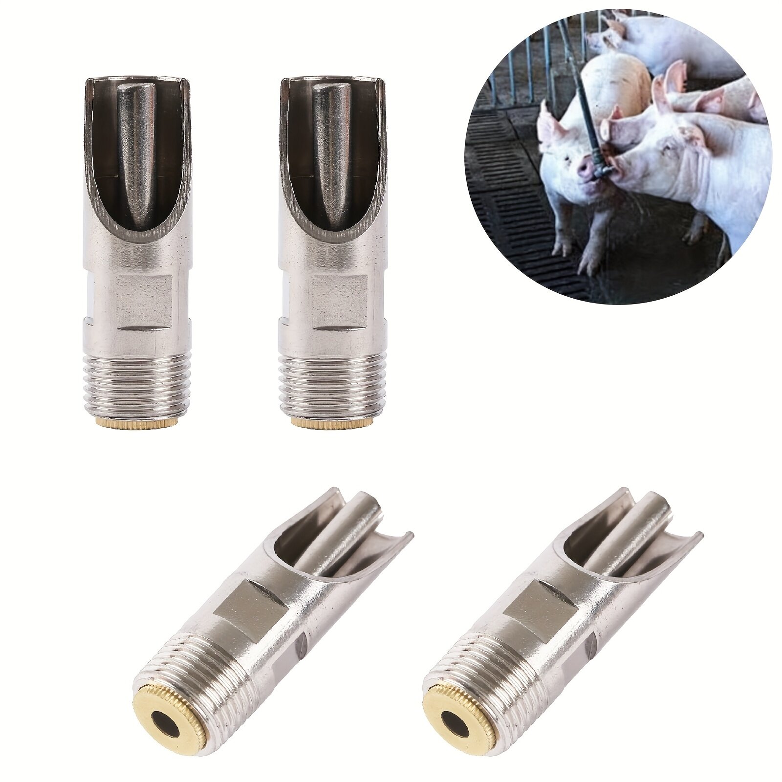4шт NPT 1/2" нержавеющие автоматические поилки для поросят и свиноматок
