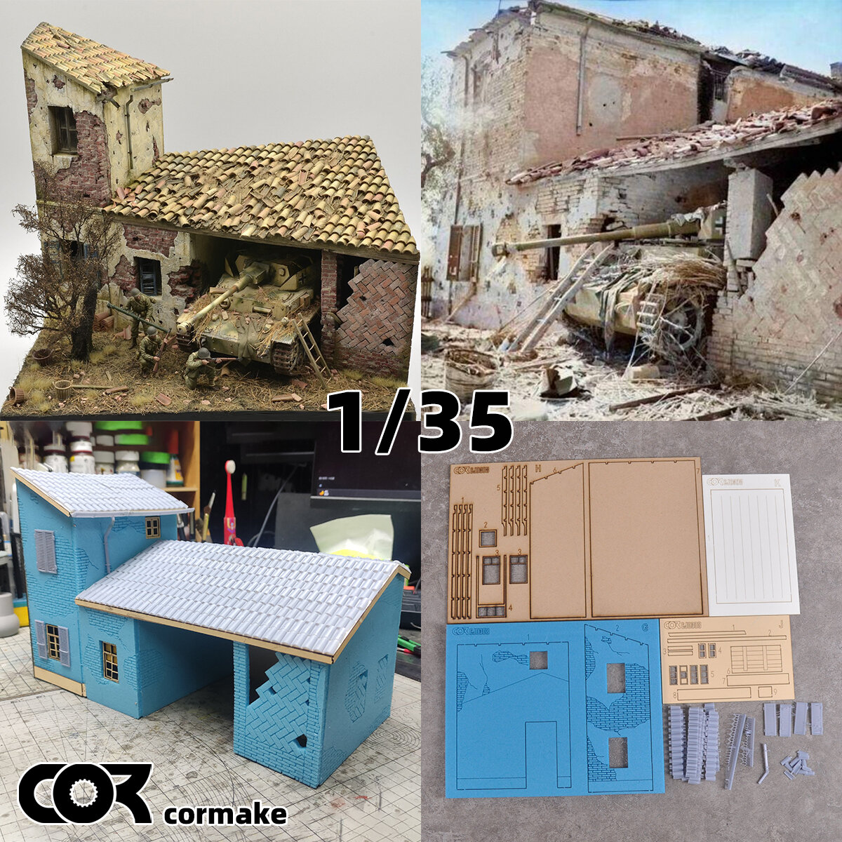 Cor 1/35 сборная модель дома диорама