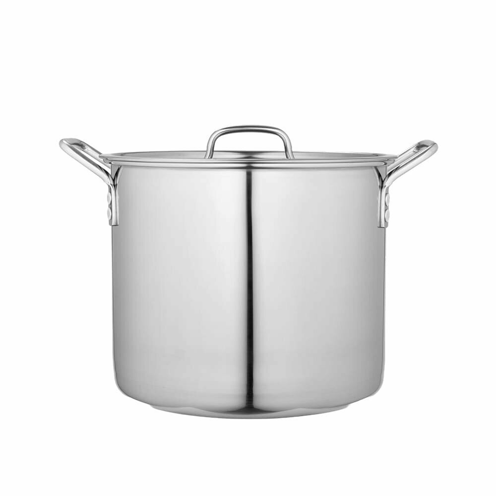 Кастрюля «Общепит» с крышкой, нержавеющая сталь, 15 л (Катунь)