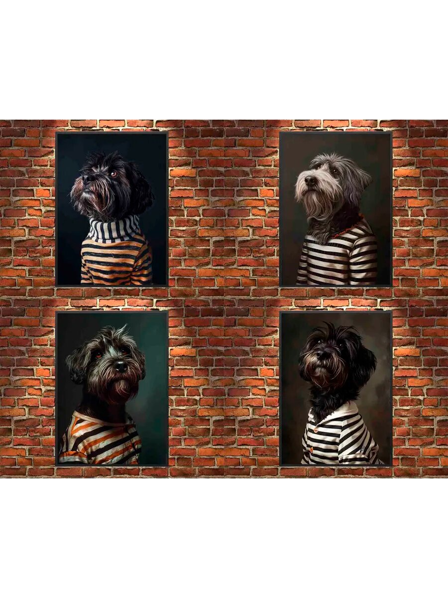 Тибетский терьер-собака-пленник, 4 Плаката, 30x21см