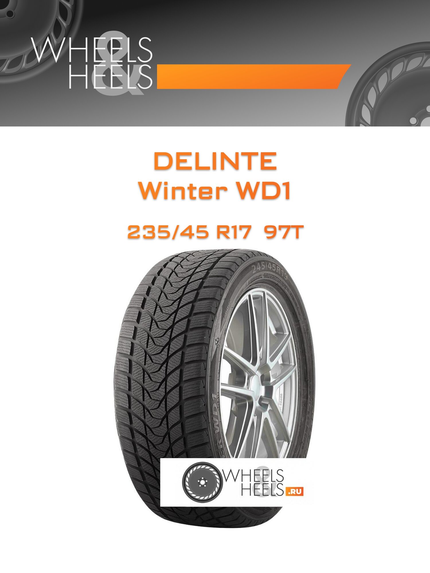 Шина автомобильная Delinte Winter WD1 235/45 R17 97T XL WINTER, зимняя, универсальная