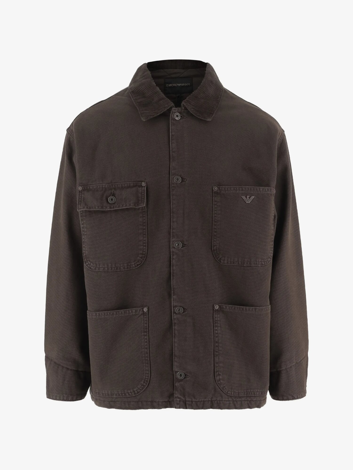 Пальто Ribbed-collar patch-pocket jacket