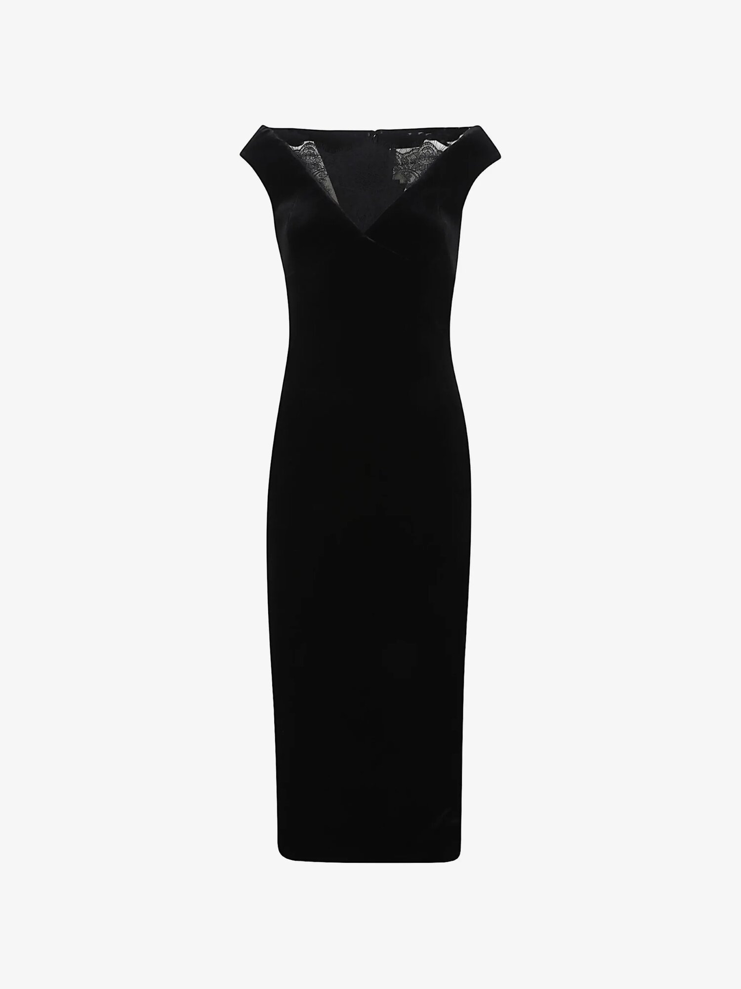 Платье Lace-trim velvet midi dress