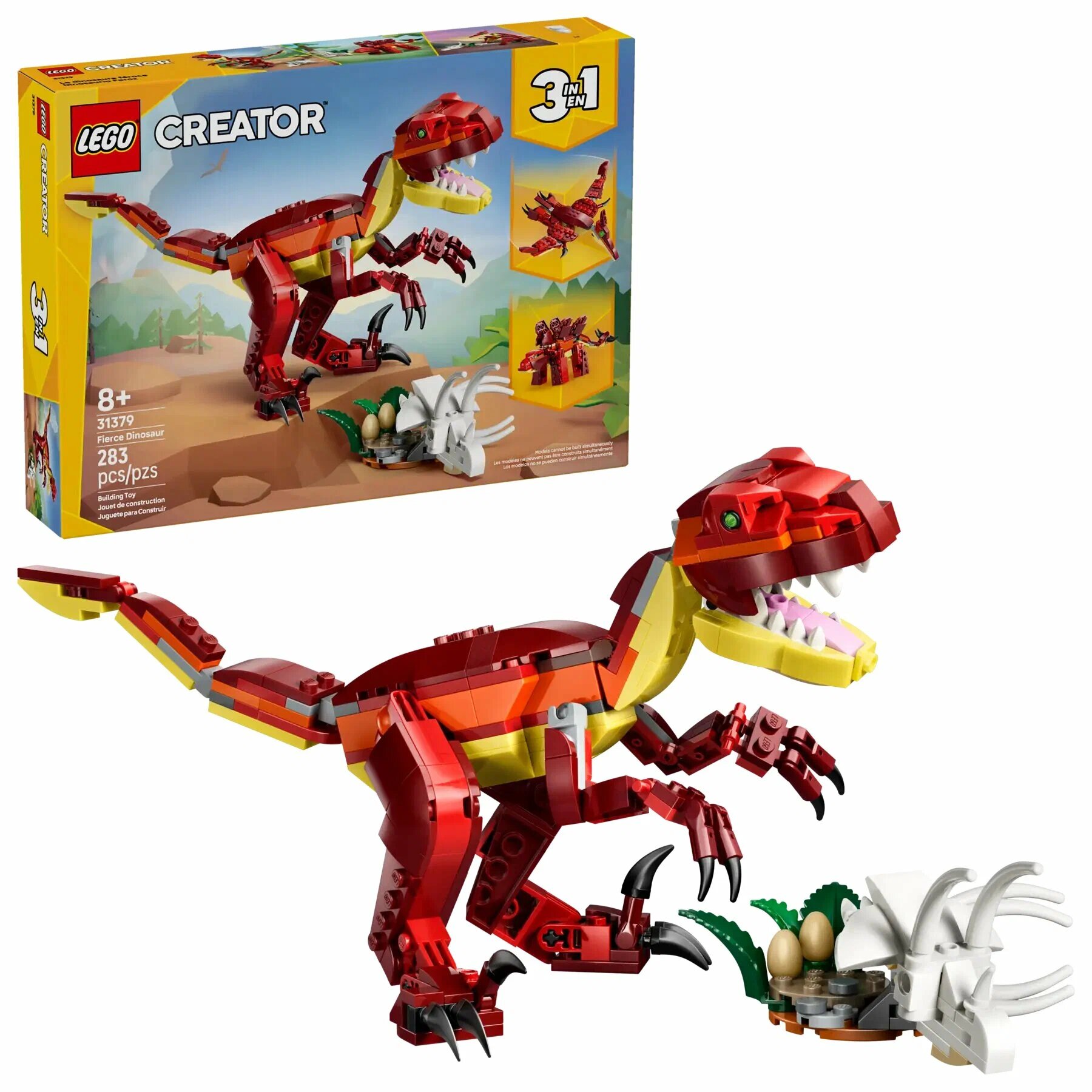 Конструктор LEGO Creator 3в1 Свирепый динозавр, 283 детали, возраст 8+, 31379