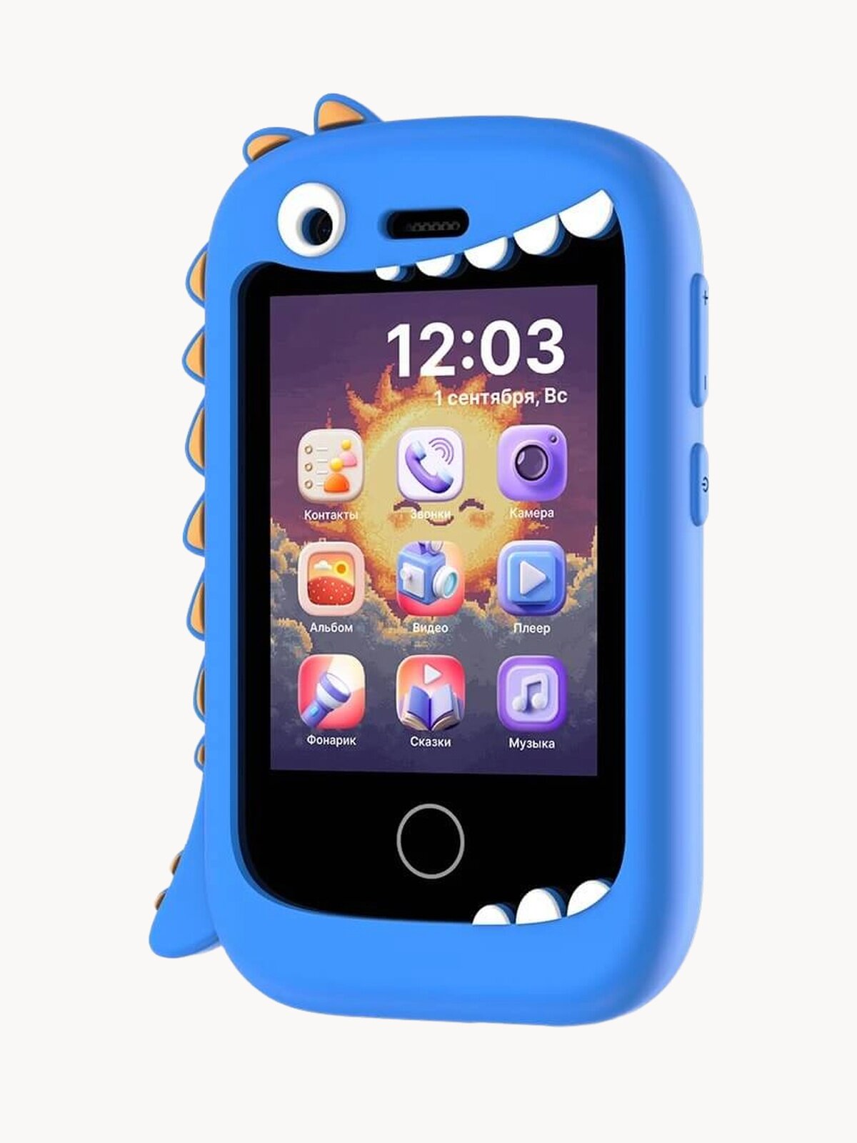 Детский умный телефон Elari GamePhone с развивающим контентом, черный/синий