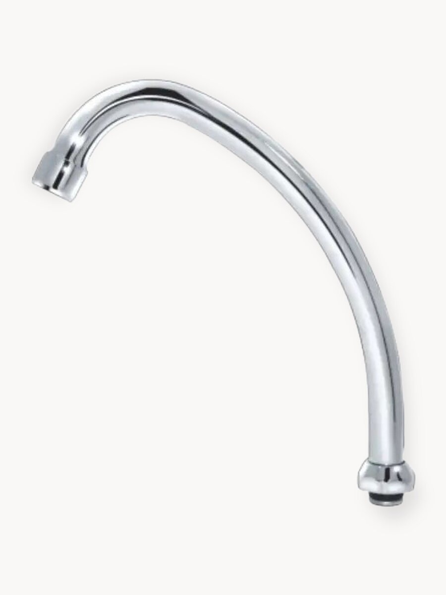 Высокий излив для кухонного смесителя, с аэратором, хромированный, нержавеющая сталь, высота 20 см