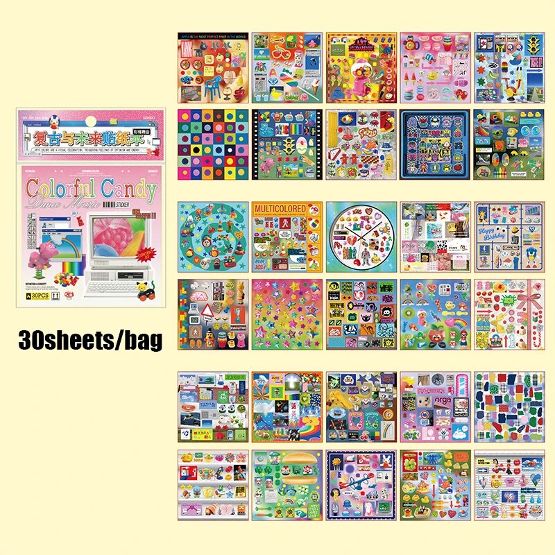 Ретро-футуристические наклейки для дневника Mr. Paper S30299-1