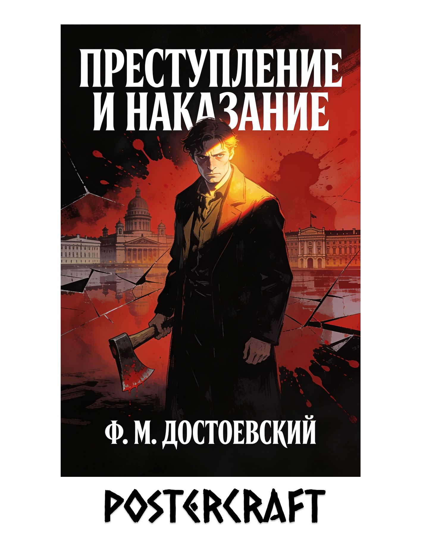 Постер Достоевский "Преступление и Наказание" (Русская Классика), 59.4х42см, А2, глянцевый