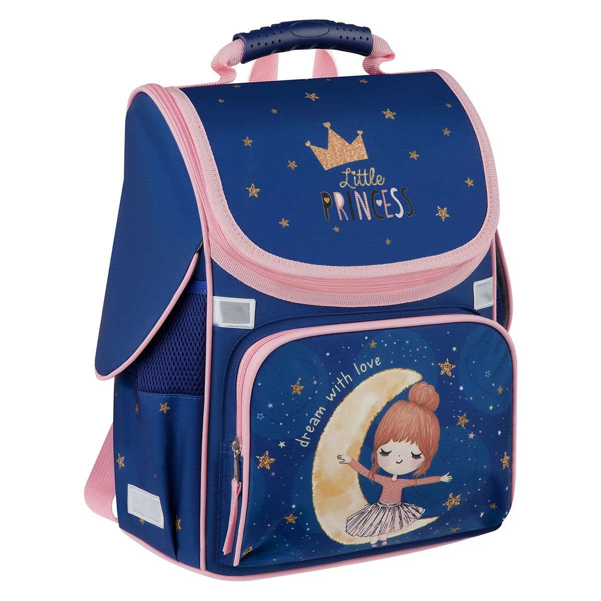 Ранец школьный для девочек ArtSpace Junior "Princess" 37*28*21см, 1 отделение, 3 кармана, анатомическая спинка (Uni_64901)