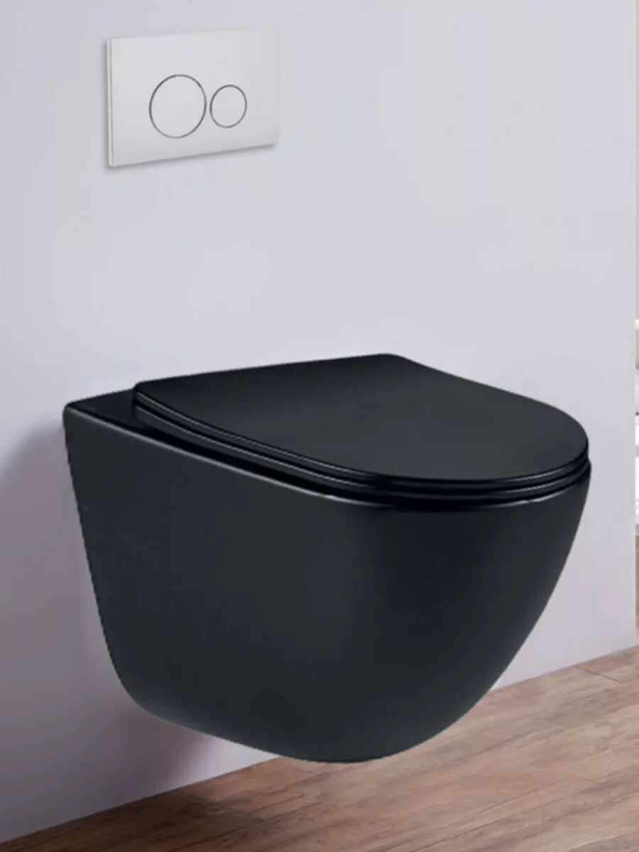 Унитаз подвесной безободковый LOTUS (чёрный матовый)