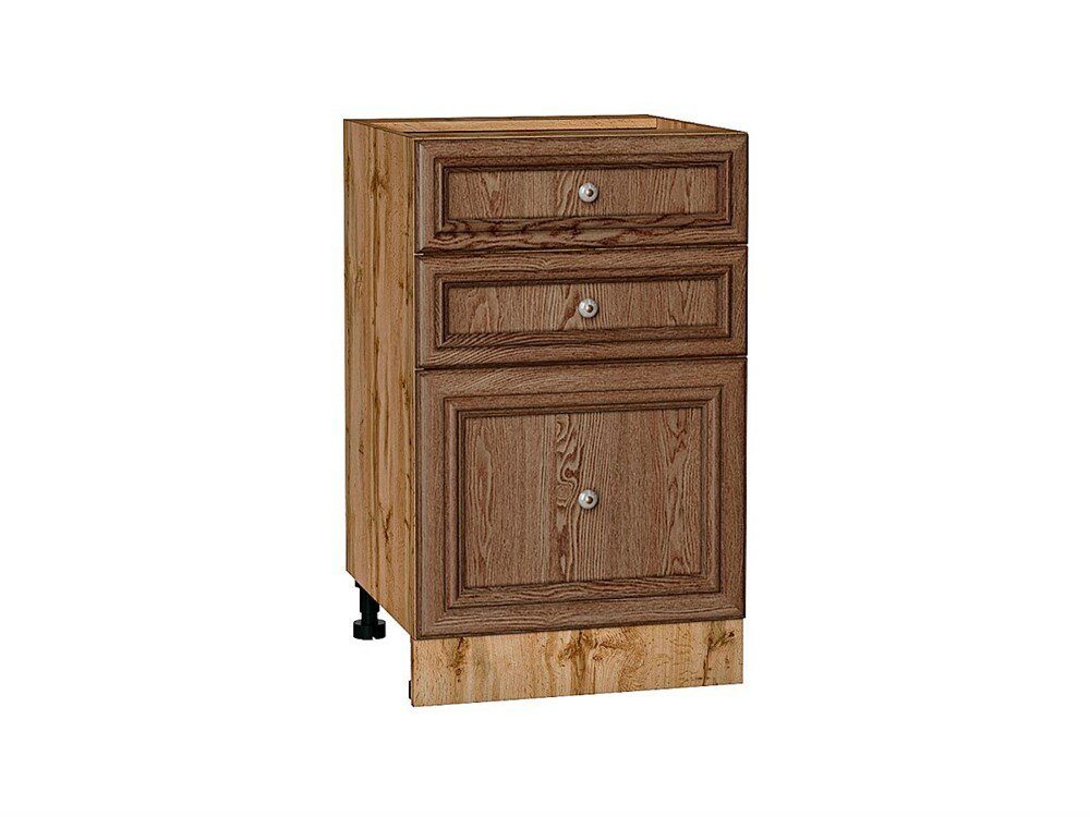 VVT Шкаф нижний с 3-мя ящиками Шале Дуб Вотан, Brown Dreamline, 500