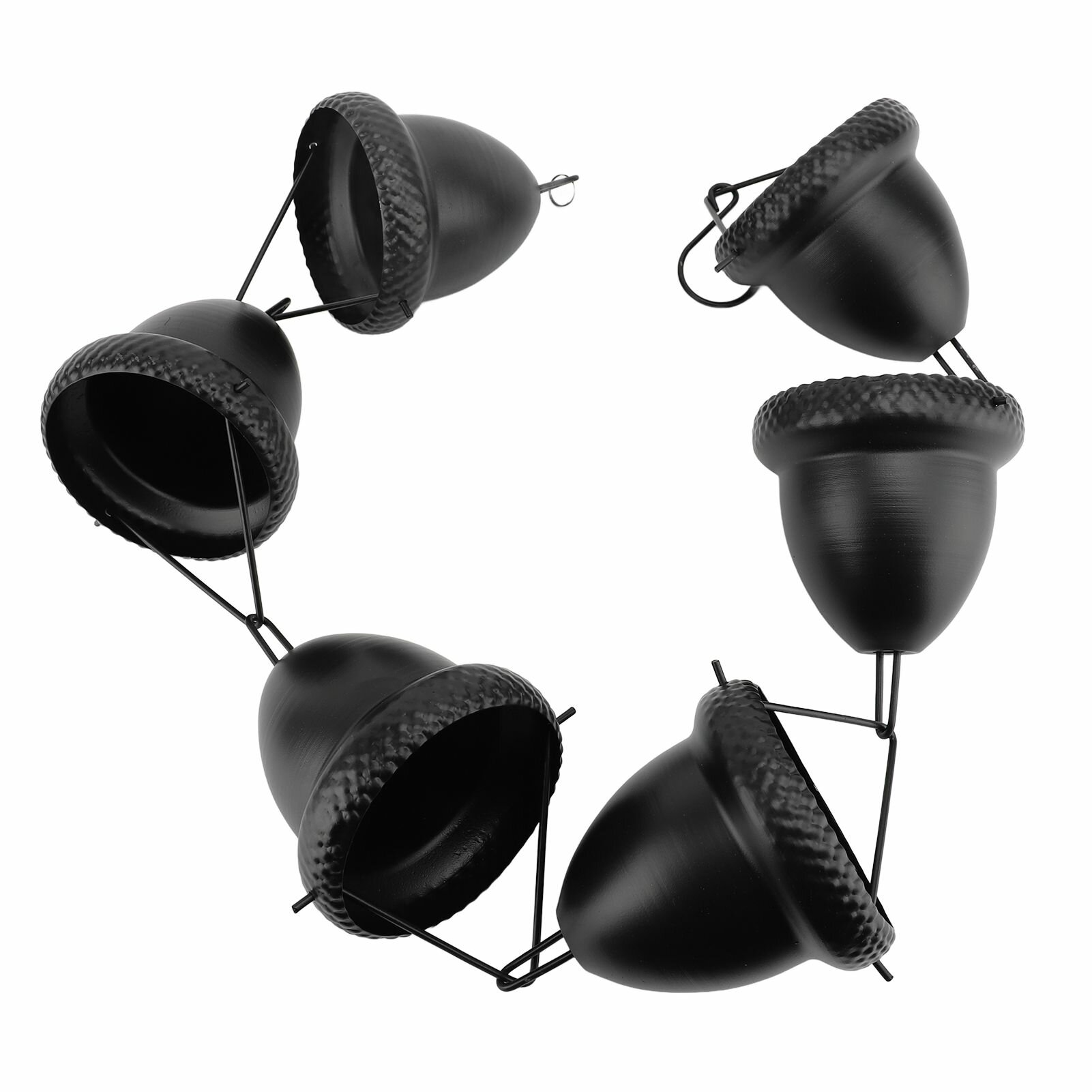 Цепь для сбора дождя Acorn Large Cup Rain Tracer Chain длиной 3,28 фута, сменная водосточная труба для водостоков, сада, наружного декора, черного цвета