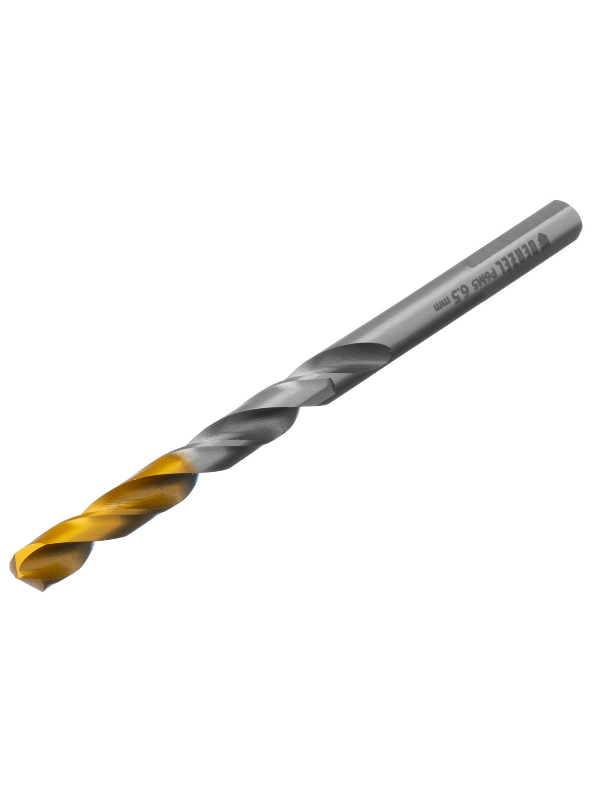 Сверло по металлу спиральное Denzel Golden Tip 6.5x100 мм, 3-гр. хвостовик, сталь Р6М5, нитридтитановое покрытие, 718236