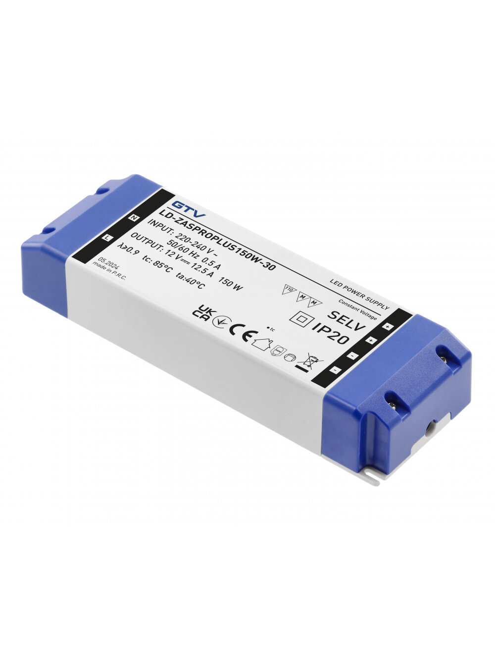 Блок питания GTV LED PRO+, для светодиодов, IP20, 150 Вт, 220/12 В