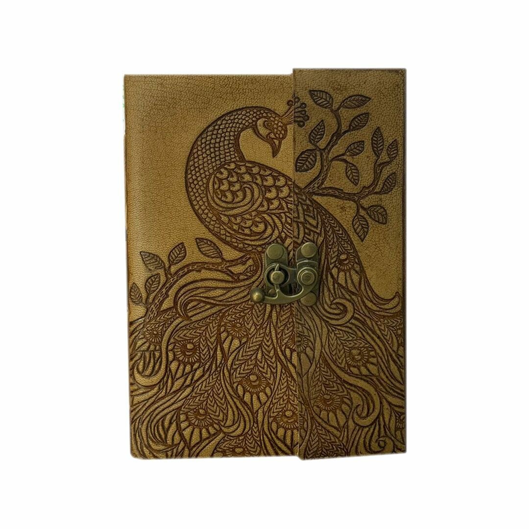 Блокнот, Записная книжка ручной работы из верблюжьей кожи "Павлин"