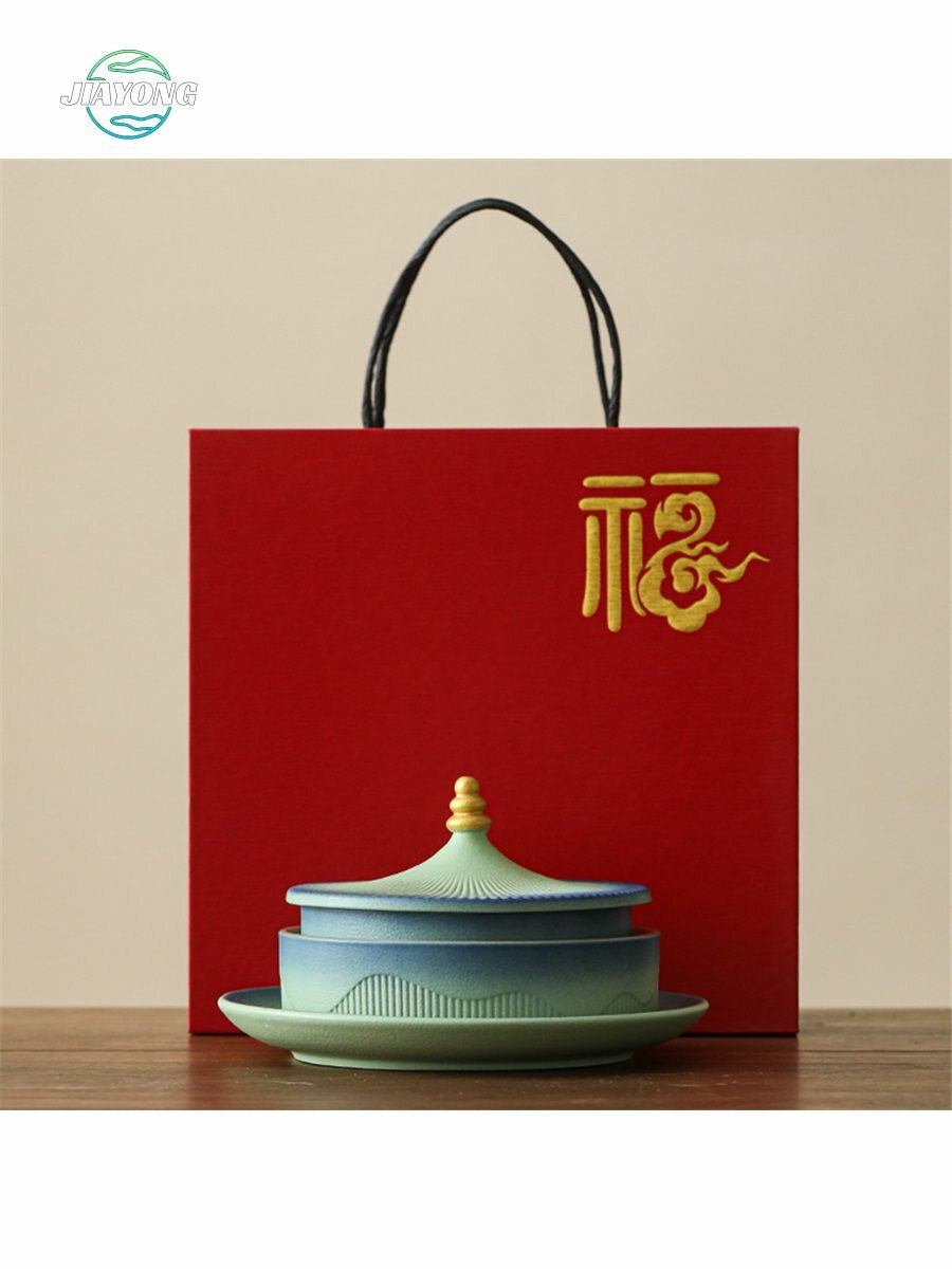 Коробка с фруктовой тарелкой "Храм Неба" в китайском стиле для подарка - Дворцовый сувенир, для дома, свадебный подарок