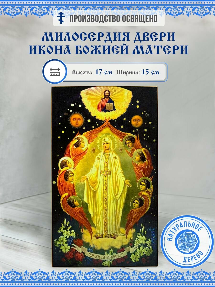 Икона Милосердия двери 15х17 см