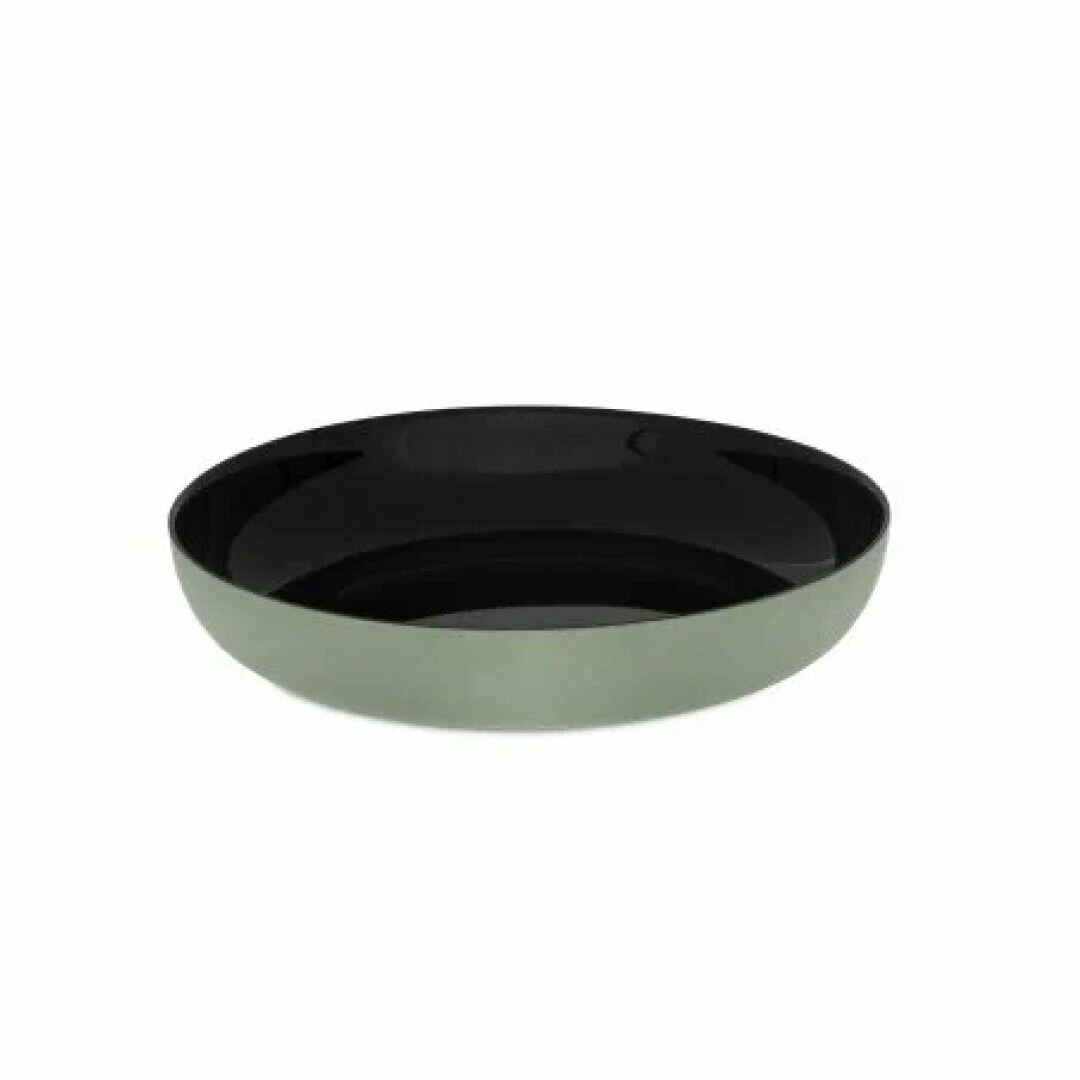 Блюдо VICKY SOFT GREEN Стекло Диаметр-25 Высота-4см Зеленый Черный Тарелка для сервировки стола