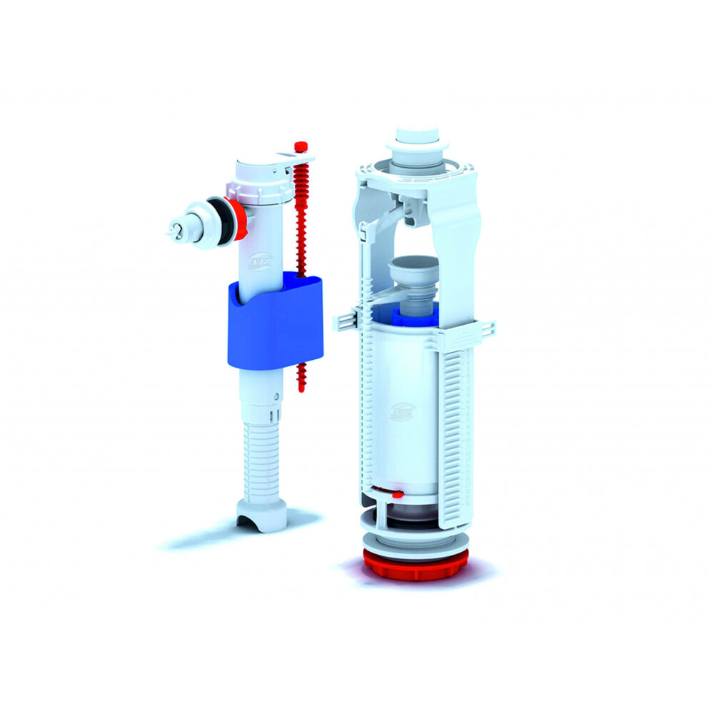 Арматура для бачка АНИ Пласт набор с боковой подводкой 1/2", белая кнопка, 1 режим, универсальный WC8010 023-1949