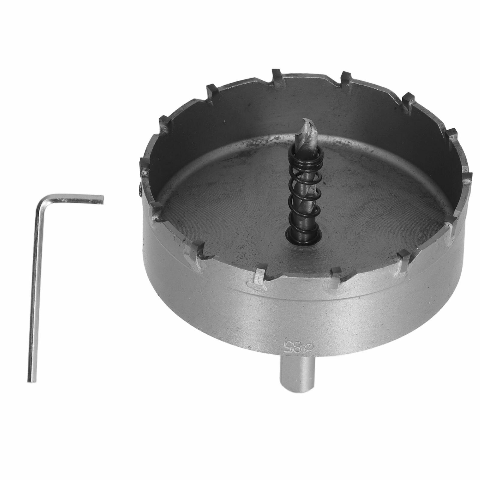 Твердосплавная коронка (биметаллическая) для сверления отверстий в нержавеющей стали и металлических листах, диаметр 85 мм