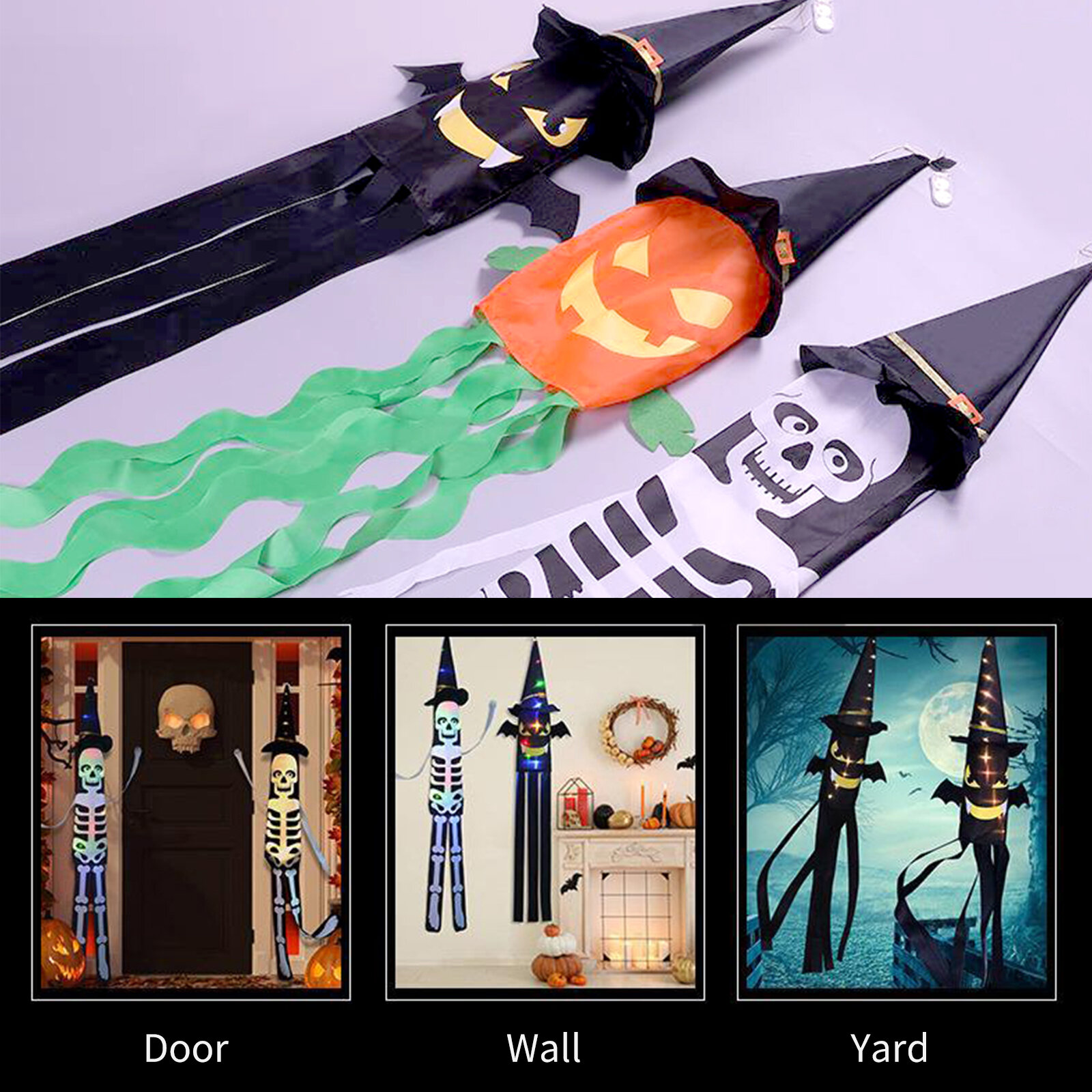 Светодиодный светильникпривидение на батарейках в виде летучей мыши для Хэллоуина: украшение для веч