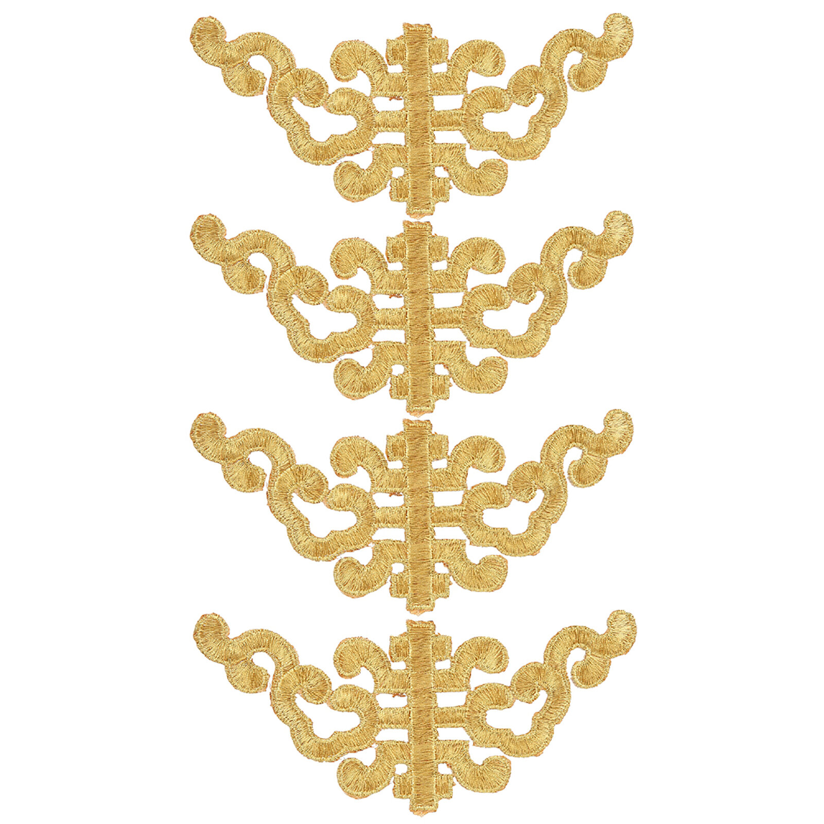 4 шт. вышитых тканевых заплаток для шитья, аппликаций, рукоделия, украшения, золотые украшения Feng Word Design, аксессуары для одежды