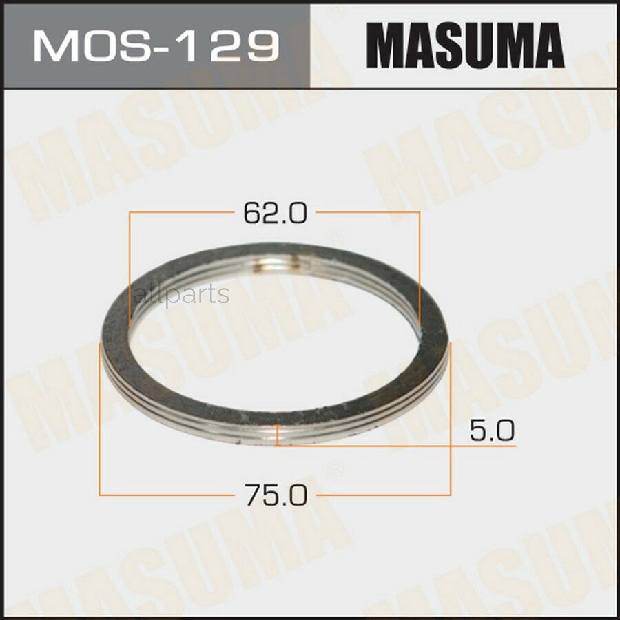 MASUMA MOS129 кольцо глушителя уплотнительное!(м) 62x75\