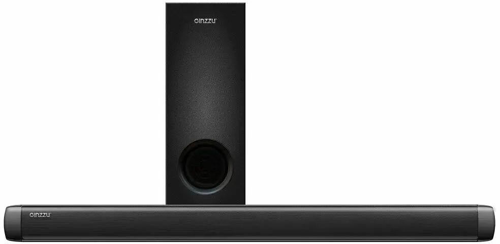 Саундбар Ginzzu GM-509, 2.1, чёрный, подключение по Bluetooth, защита от магнитных полей