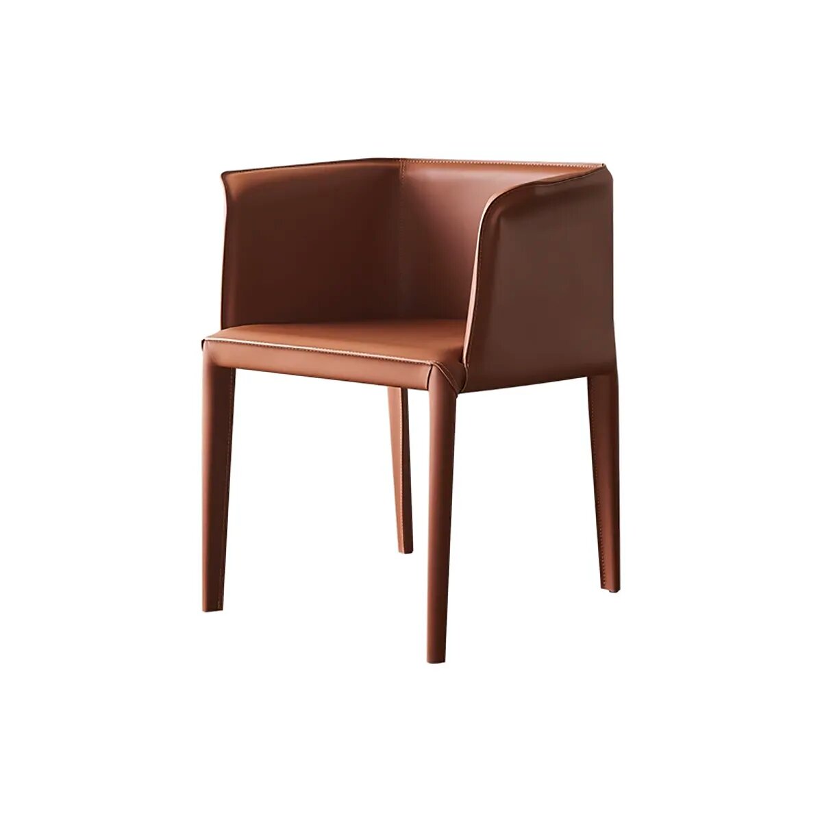 Кресло полностью обитое седельной кожей в стиле ISABEL 20331 (цвет красно-коричневый 49*51*74 см)