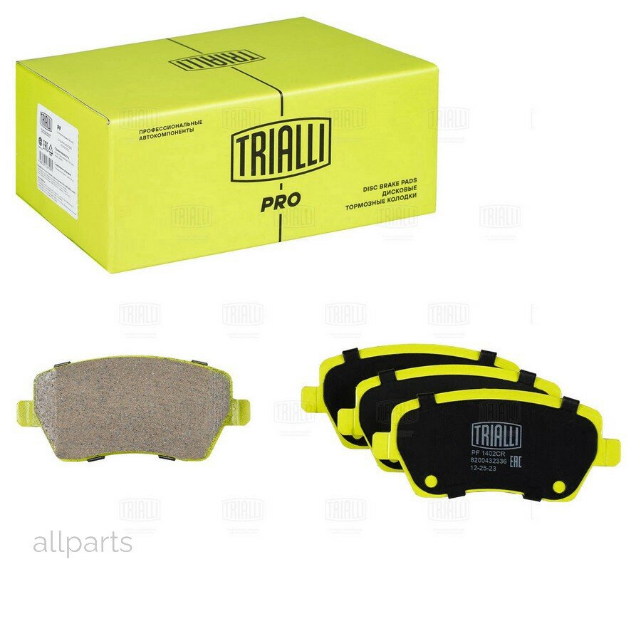 TRIALLI PF1402CR Колодки торм. для а/м Лада Largus (12-) 16V/Vesta (15-) диск. перед. (керам.) (PF 1402CR) PRO