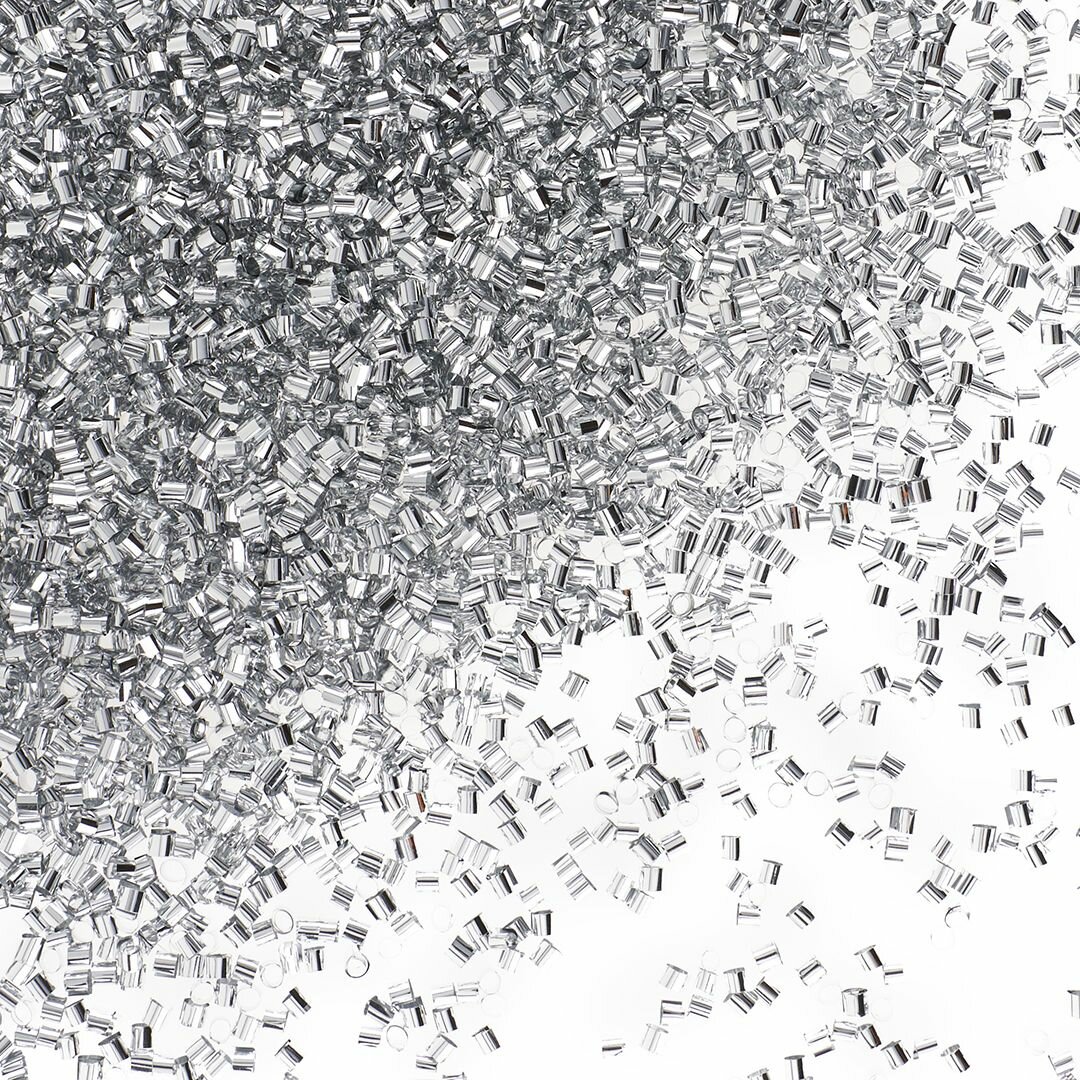 Конфетти Волна веселья Фольга Цилиндры серебро металлик 0,2 см 20 г