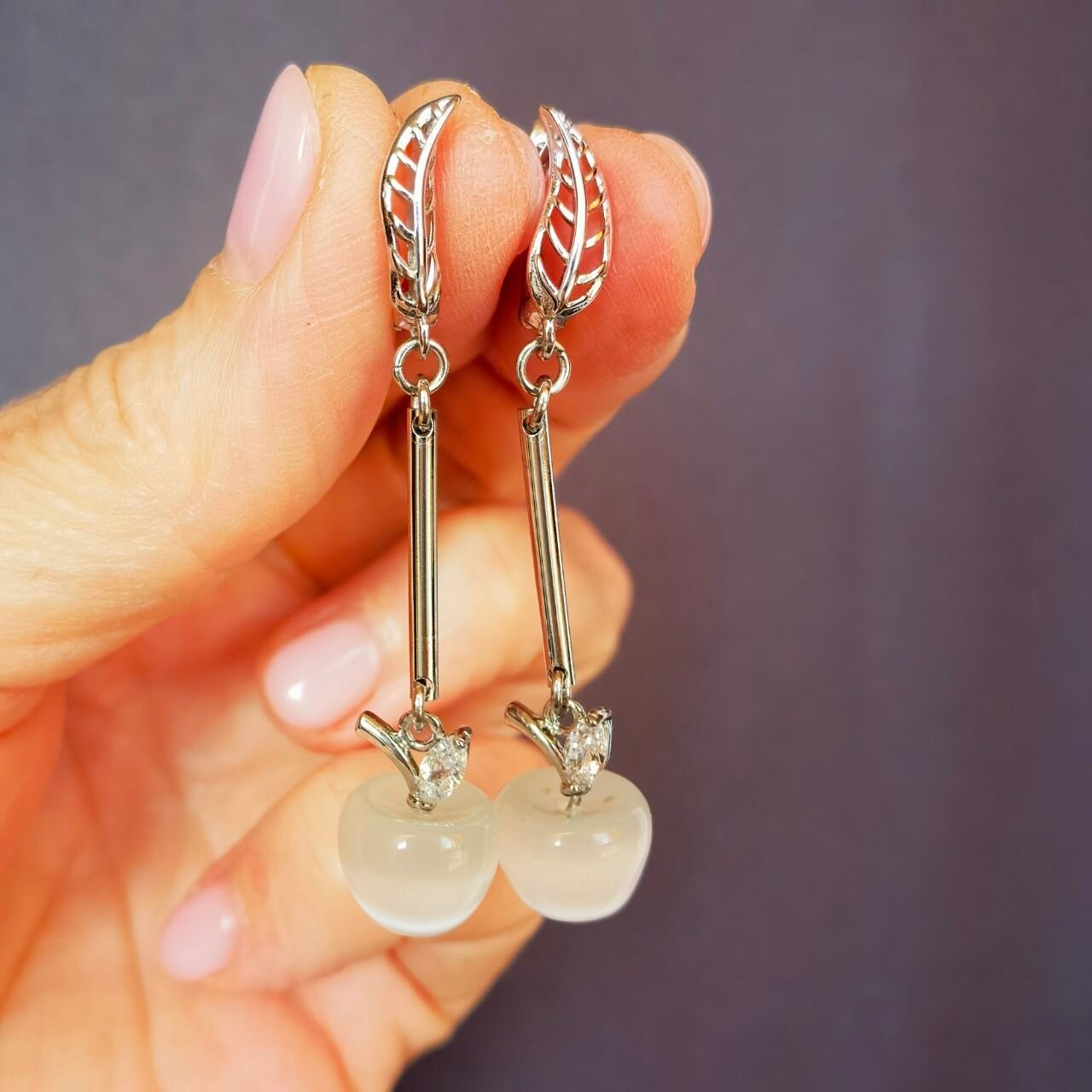 Серьги, кошачий глаз