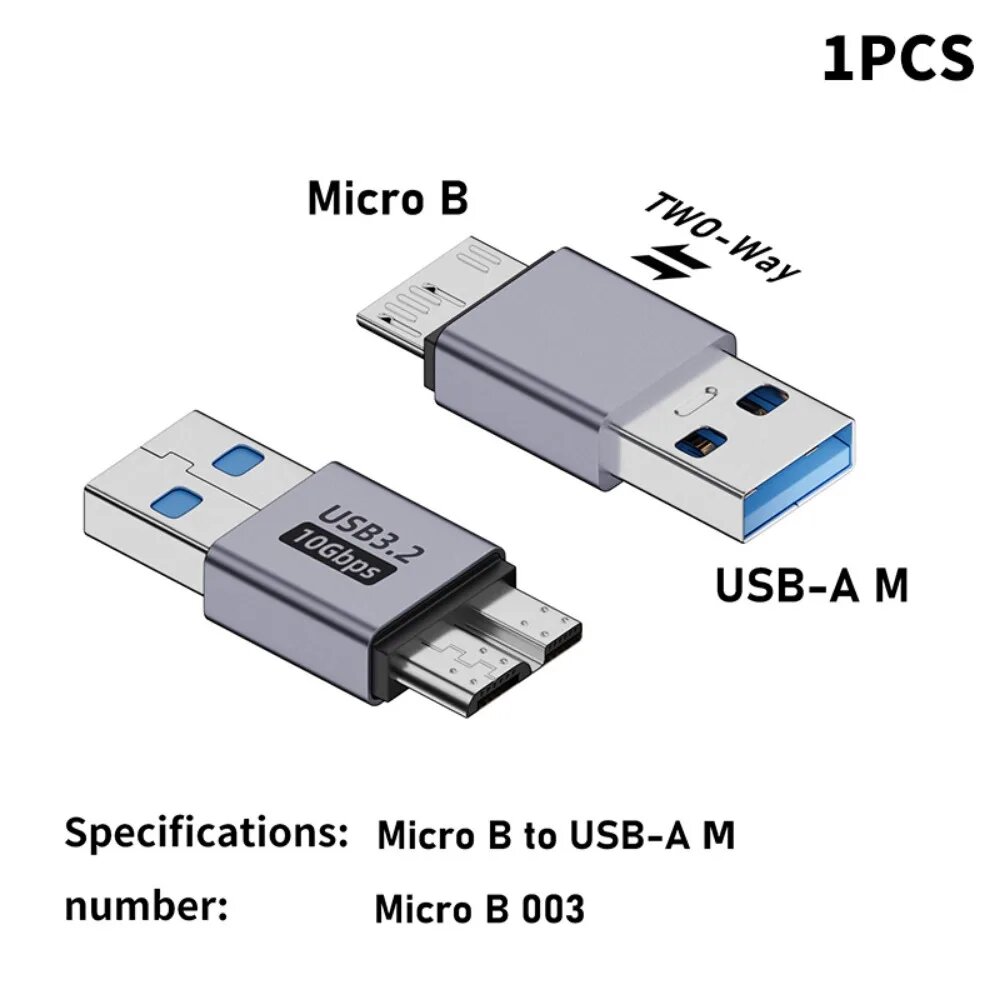 Адаптер USB3.0 Micro B «папа» на высокоскоростной адаптер типа C «мама» Компактная передача Style 3