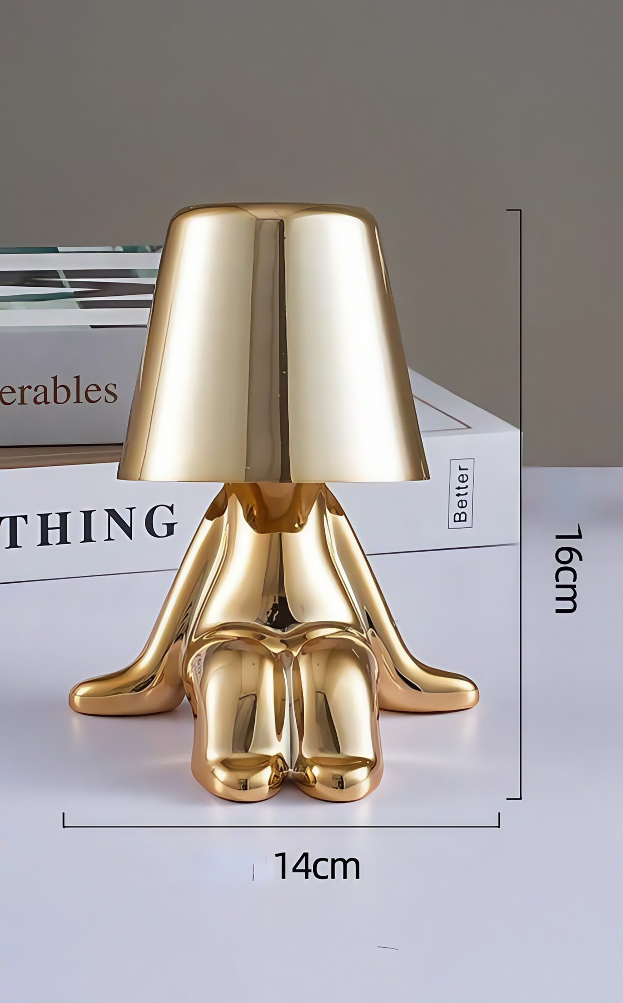 Лампа настольная "Маленький золотой человечек", люминесцентная, сенсорный выключатель