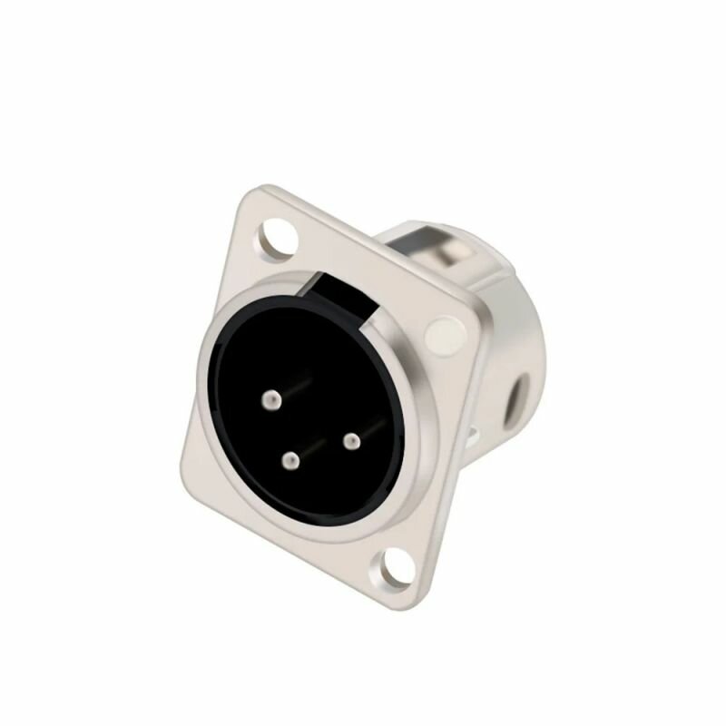 1 шт. Новый разъем XLR с жемчужным серебряным покрытием, 3-контактный разъем XLR для монтажа на панель, аудиоразъем, разъем для динамика с защелкой